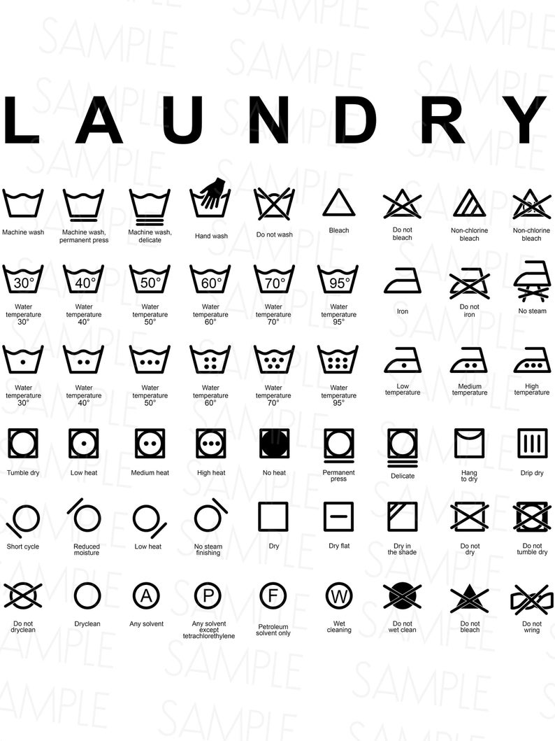 Laundry Symbols, Laundry Symbol Chart, Laundry Room Downloads, Laundry ...