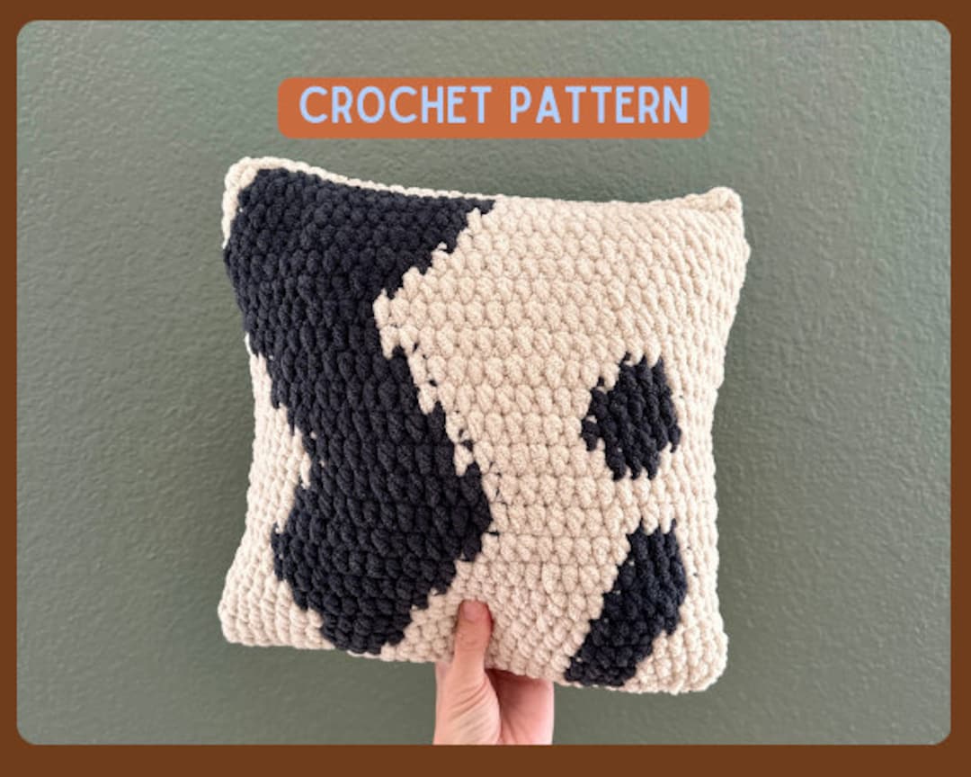 Wild West Pillow Crochet PATTERN Crochet Cowhide Pillow Pattern Western ...
