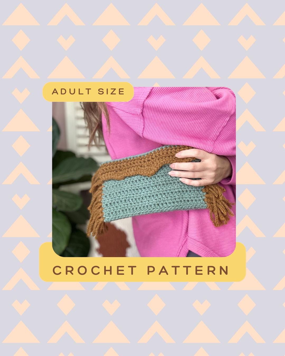 MAMA Size Jolene Fringe Purse Crochet PATTERN | Crochet Woman Purse ...