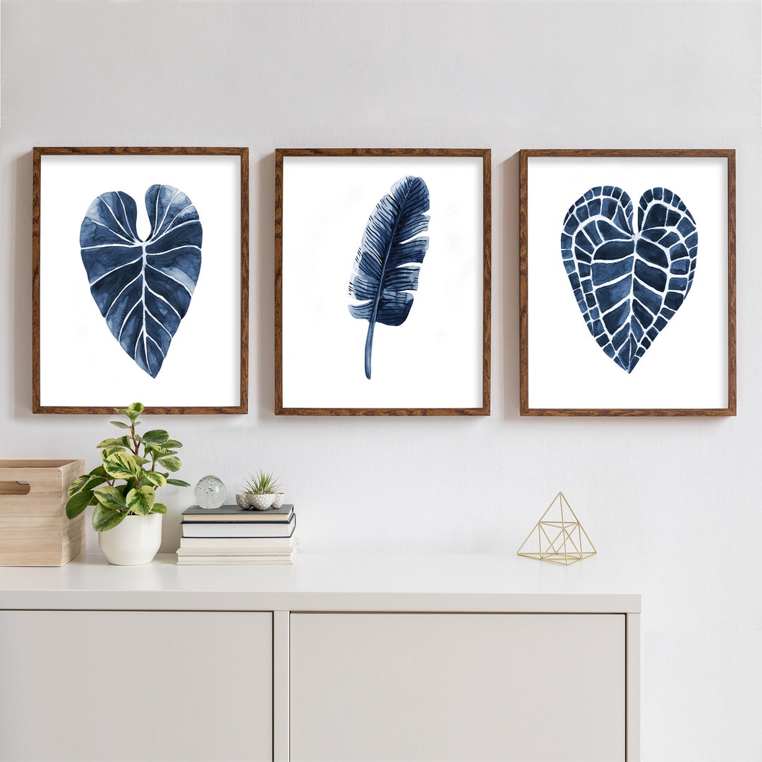Botanical Prints, Plant Digital Art, Set of 3 Printable Wall Art, Leafy ...
