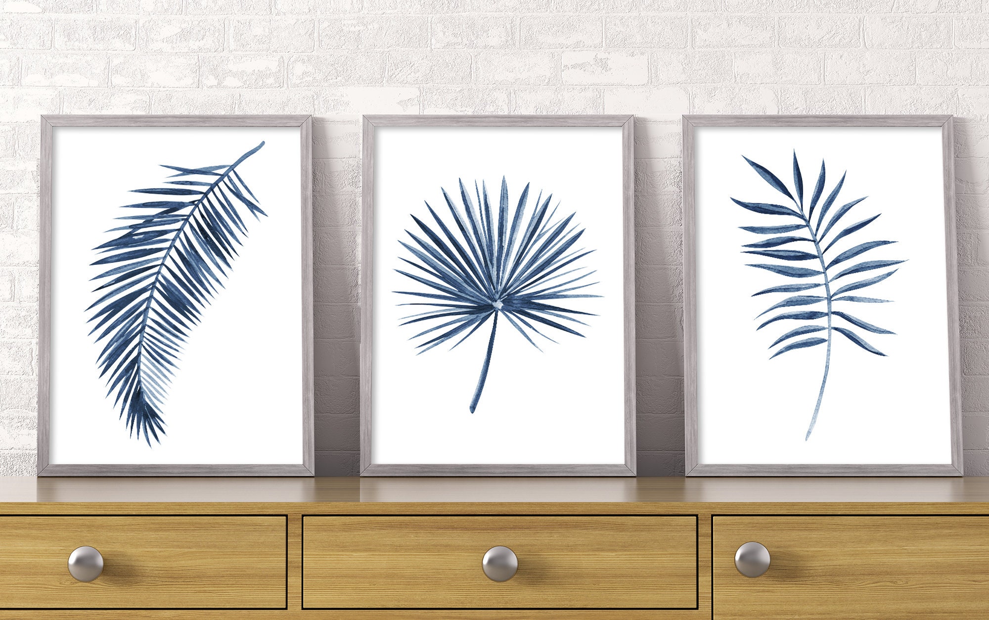 Leafy Wall Art,botanical Prints,plant Digital Art,set of 3 Printable ...