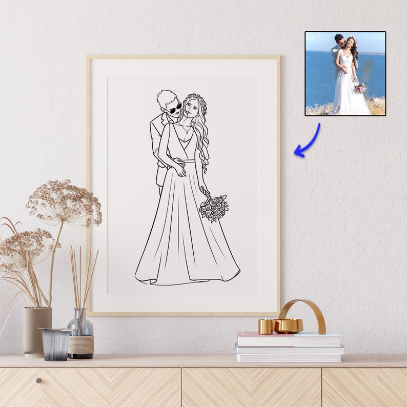 Custom Line Portrait From Photo, Personalized Line Drawing, Digital ...