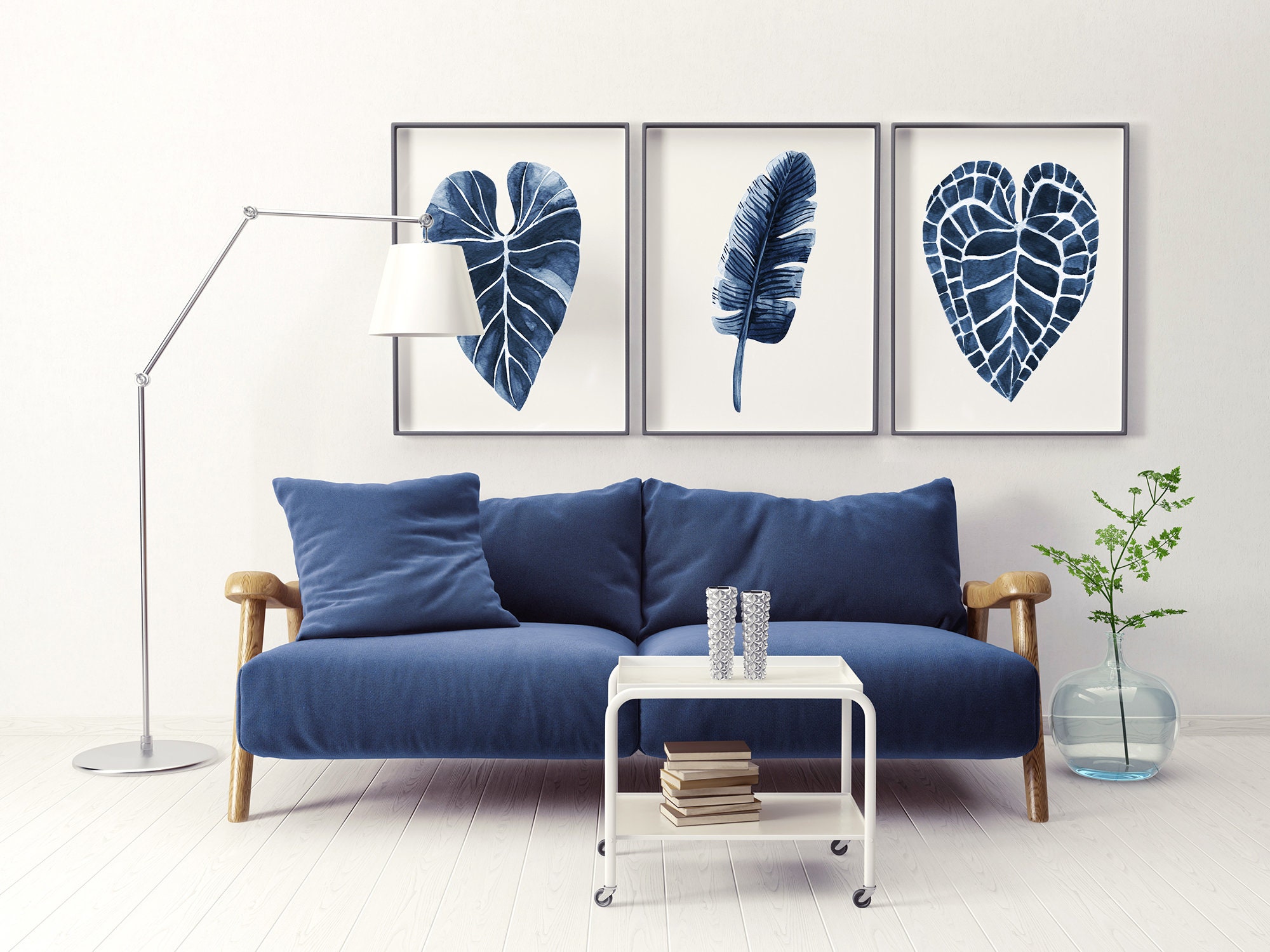 Botanical Prints, Plant Digital Art, Set of 3 Printable Wall Art, Leafy ...