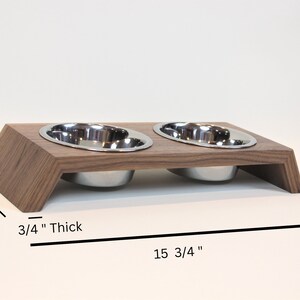 Modern Hardwood Pet Food Stand With Stainless Steel Dishes Included ...