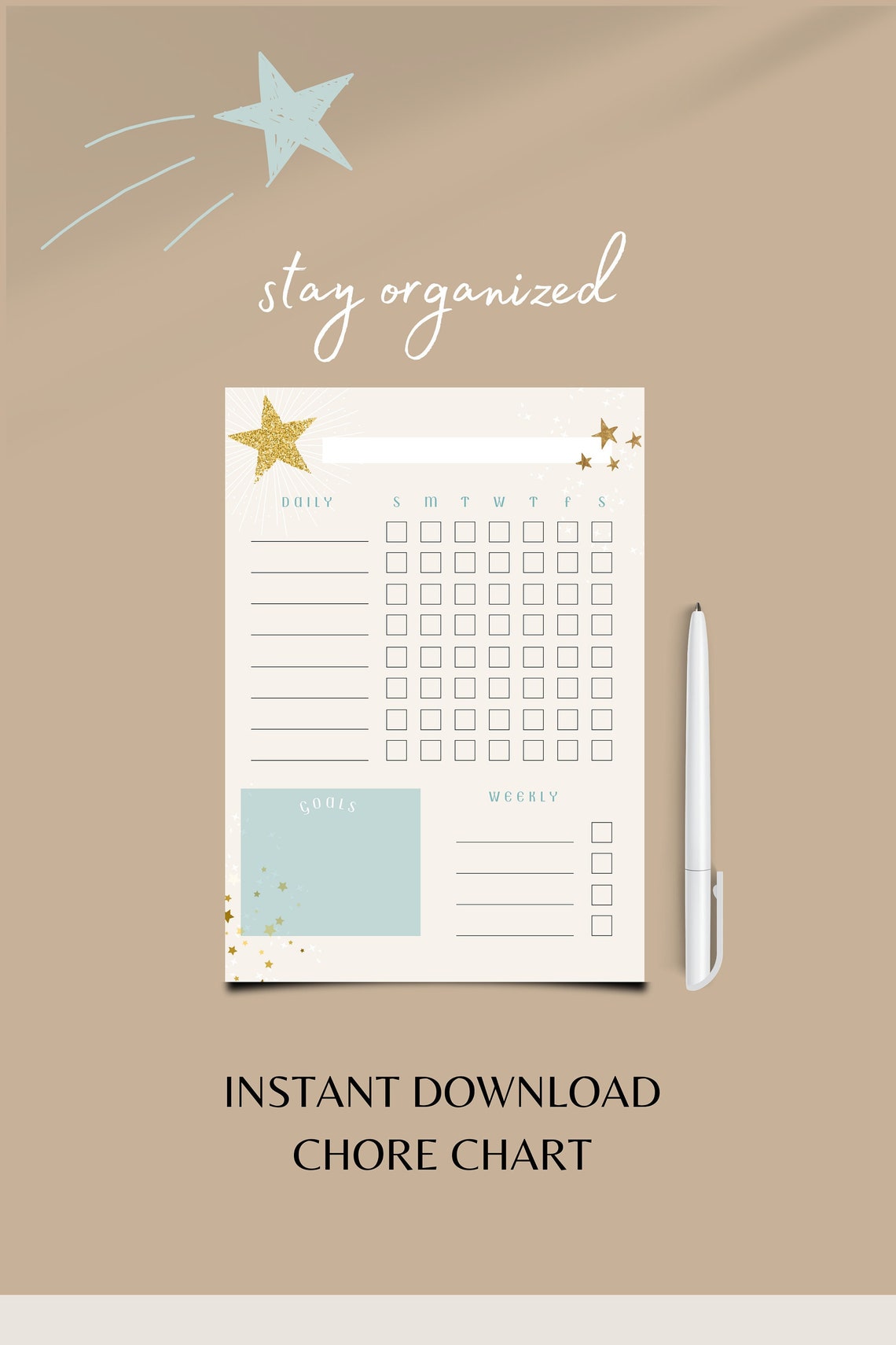 Chore Chart | Chore Chart for Kids | Daily Planner | Planner for Kids ...