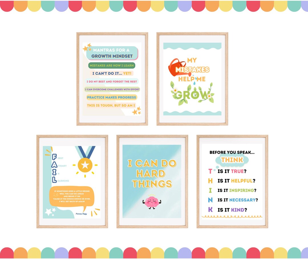 Growth Mindset Posters Bundle | Therapy Office Decor | Classroom ...