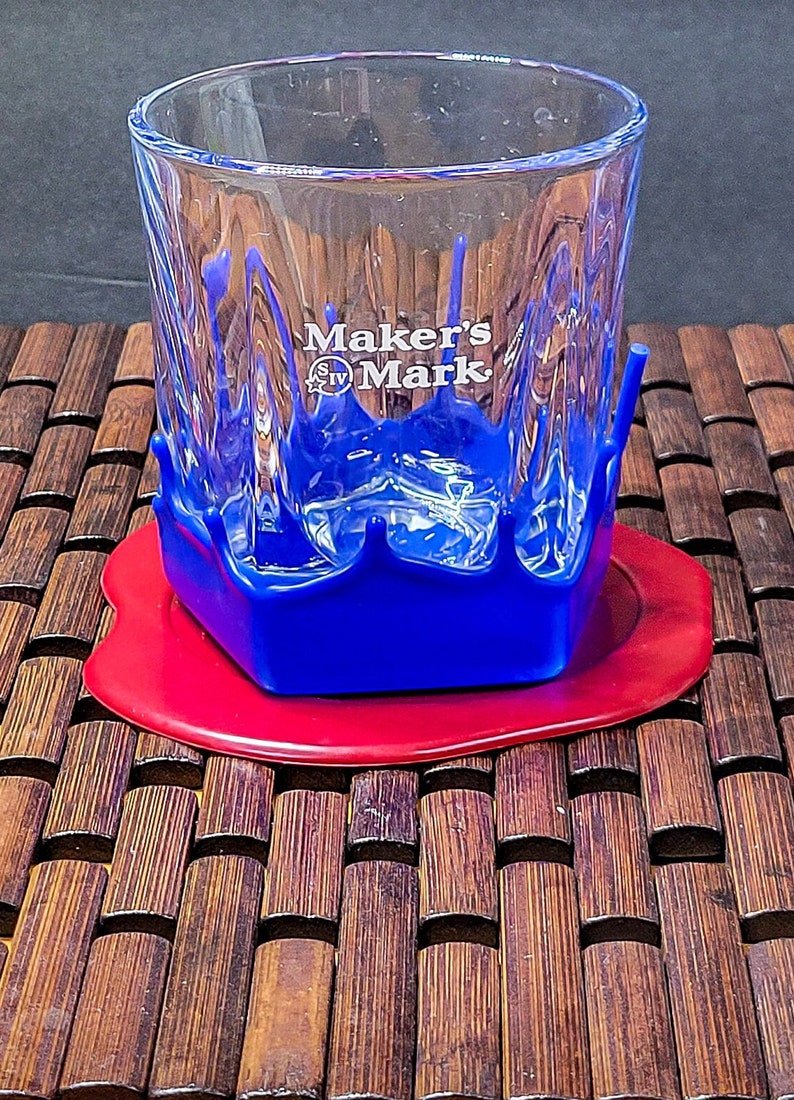 Makers Mark Red Wax Coaster Set: Bourbon Bar Decor - Etsy