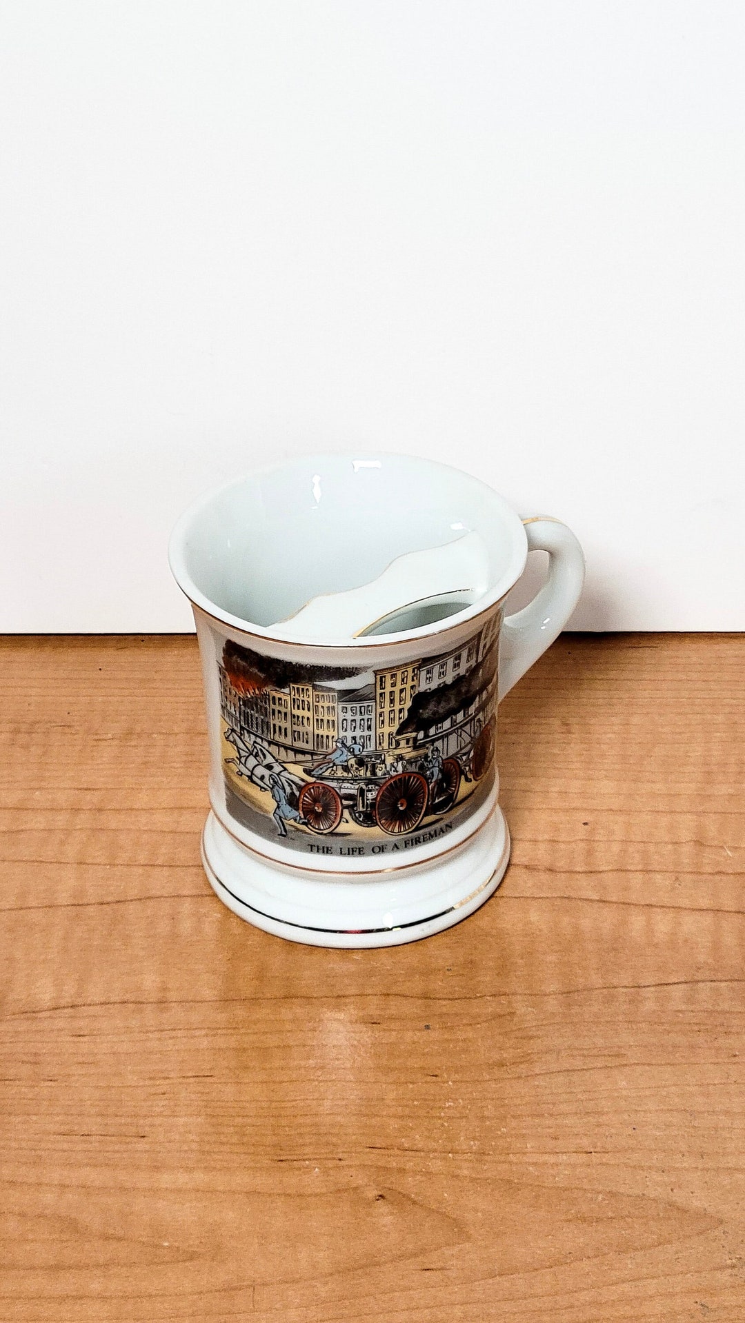 Fireman 1900s Mustache Cup Gift for Husband - Etsy