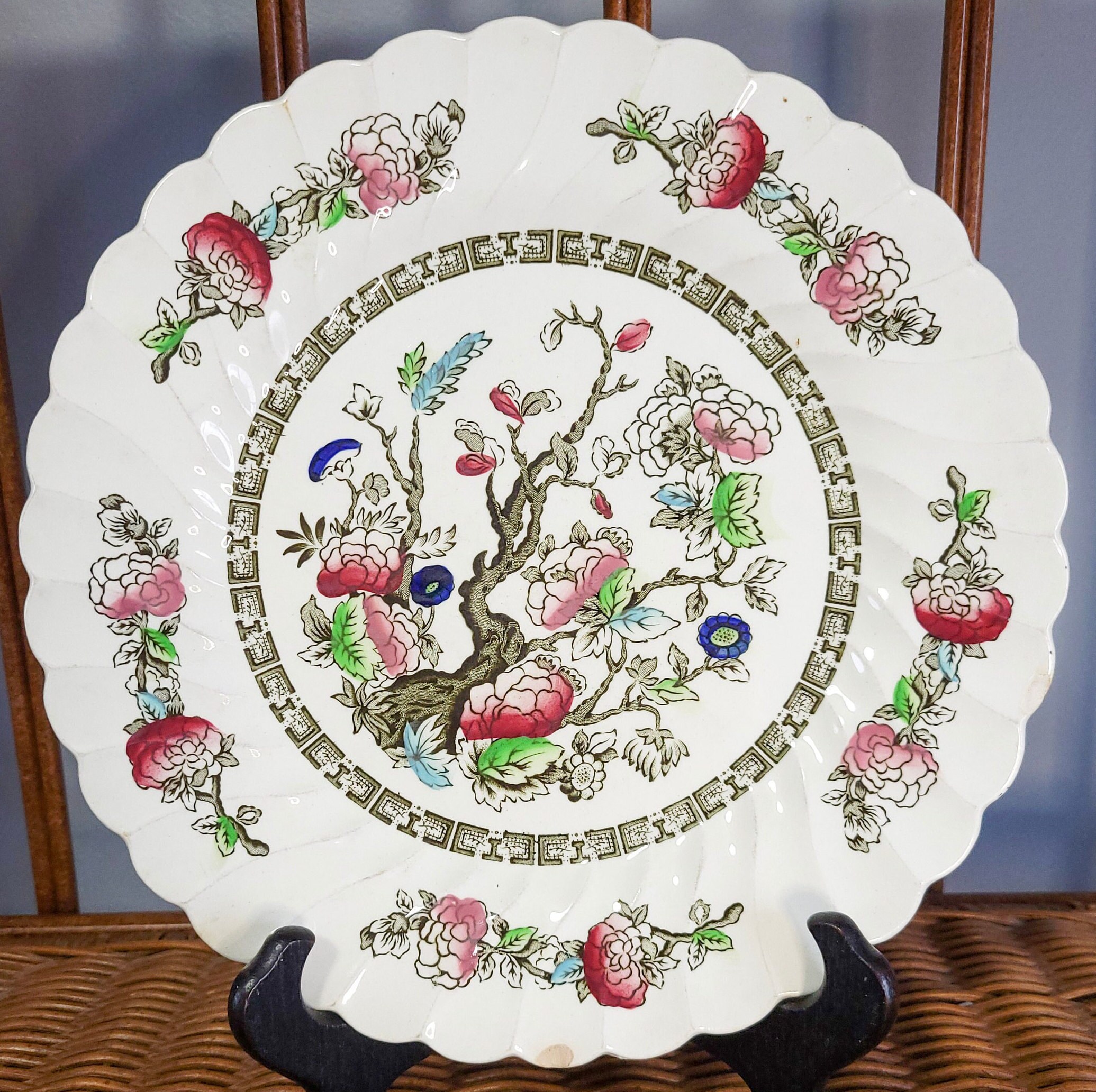 Dinner Plate Myott Indian Tree Pattern English White Porcelain - Etsy
