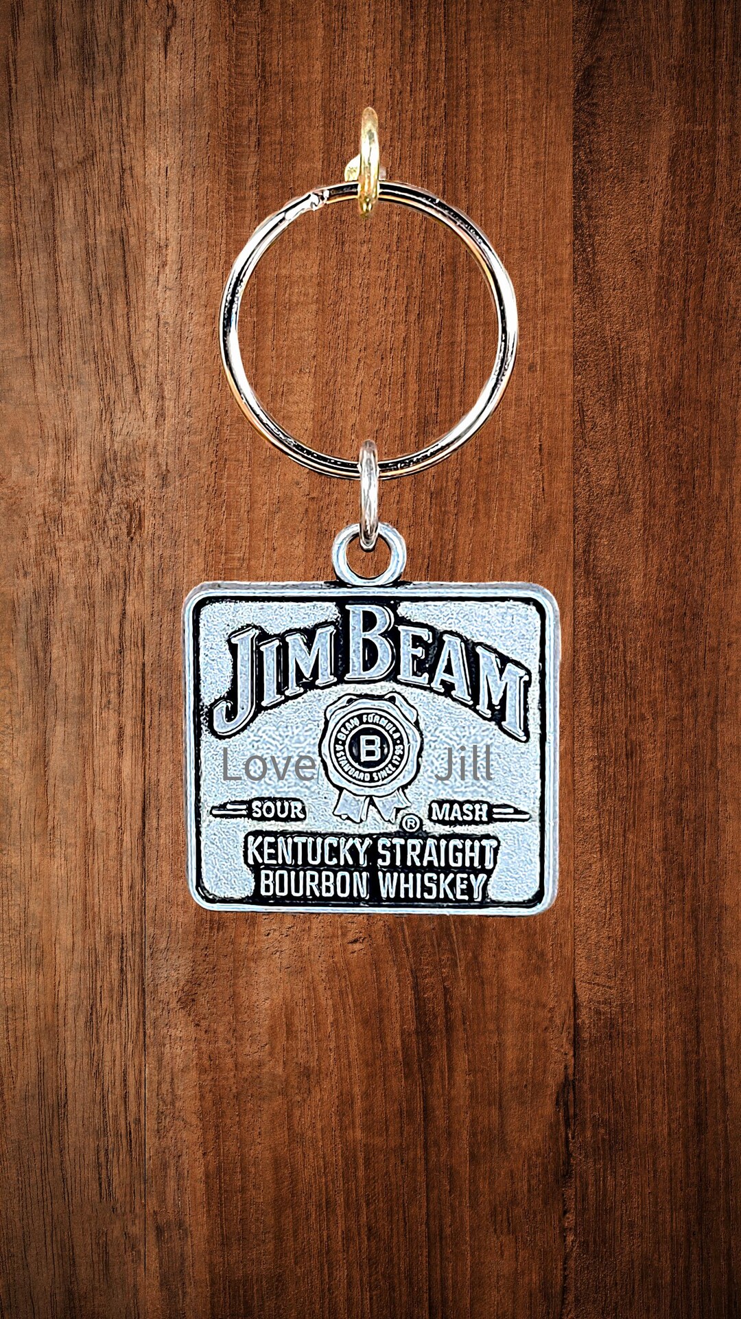 Monogrammed Jim Beam Keychain: Custom Hand Stamped Metal Gift - Etsy