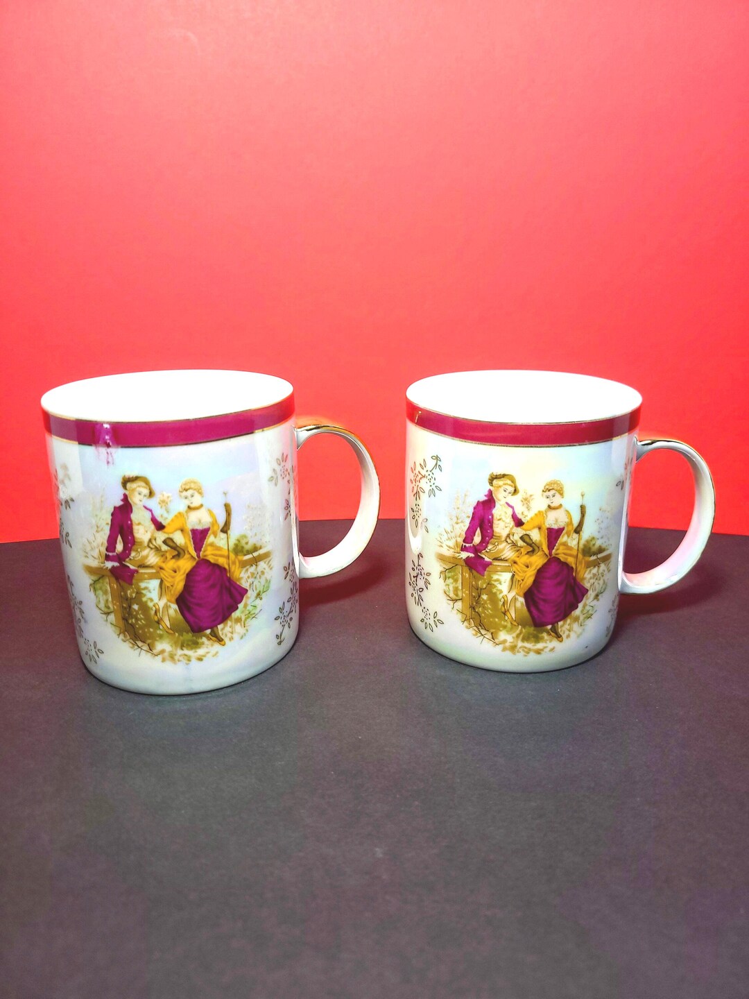 Rococo Gold Accent Tea Cup Set: Old English Style 12oz - Etsy