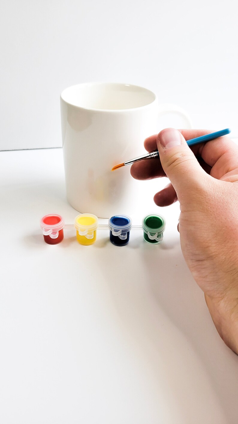 DIY Kit Paint Your Own Coffee Mug | Includes Mug, Paints, Brush, and ...