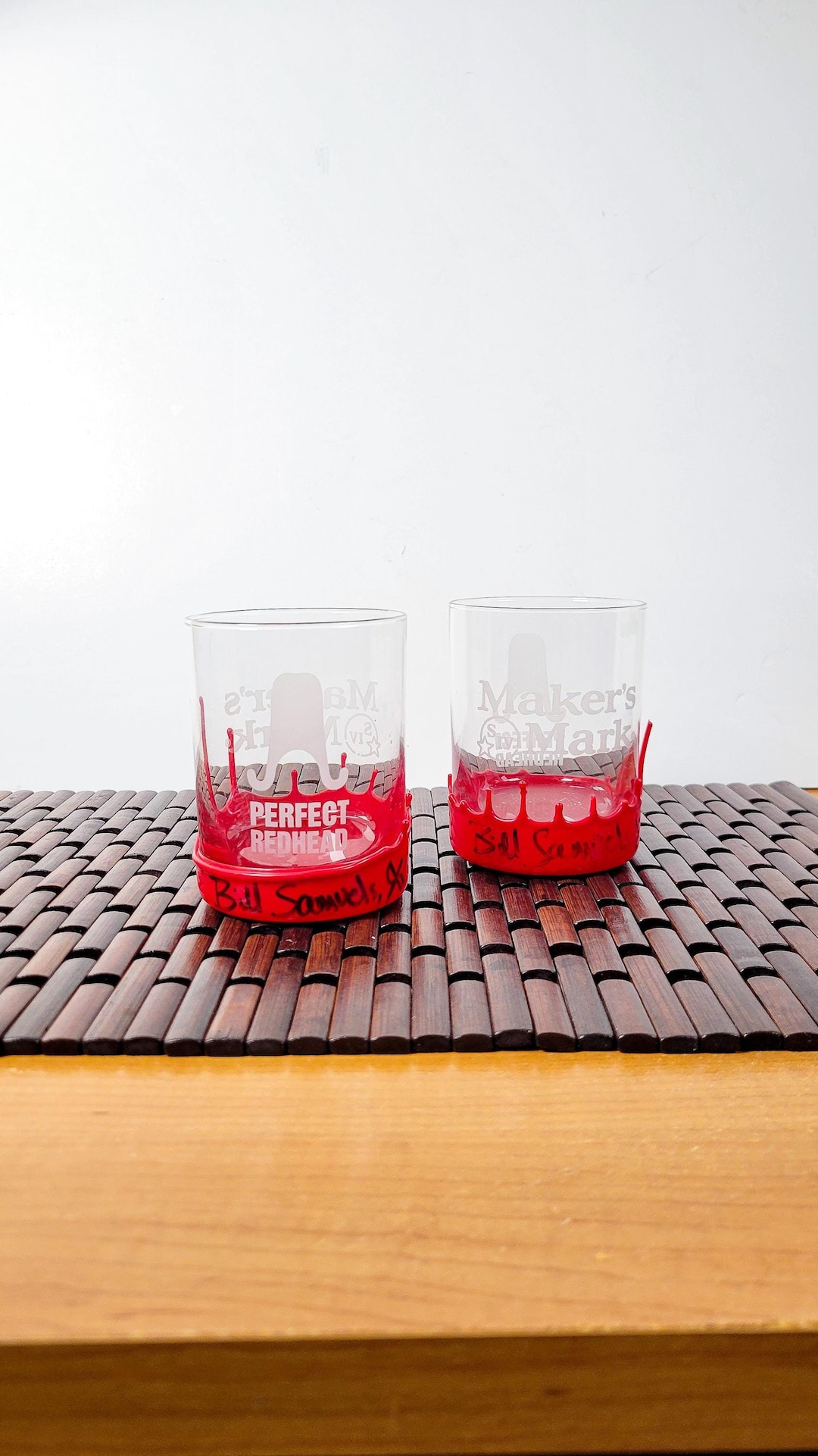 Hand-signed Maker's Mark Rocks Glass: Red Wax Dipped, Whiskey Gift - Etsy