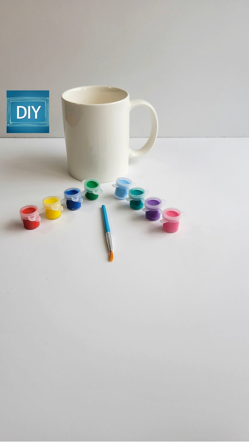 DIY Kit Paint Your Own Coffee Mug Includes Mug, Paints, Brush, and ...