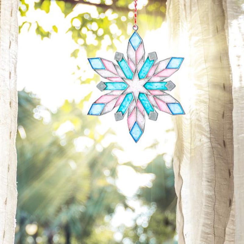Snowflake Suncatcher - Etsy