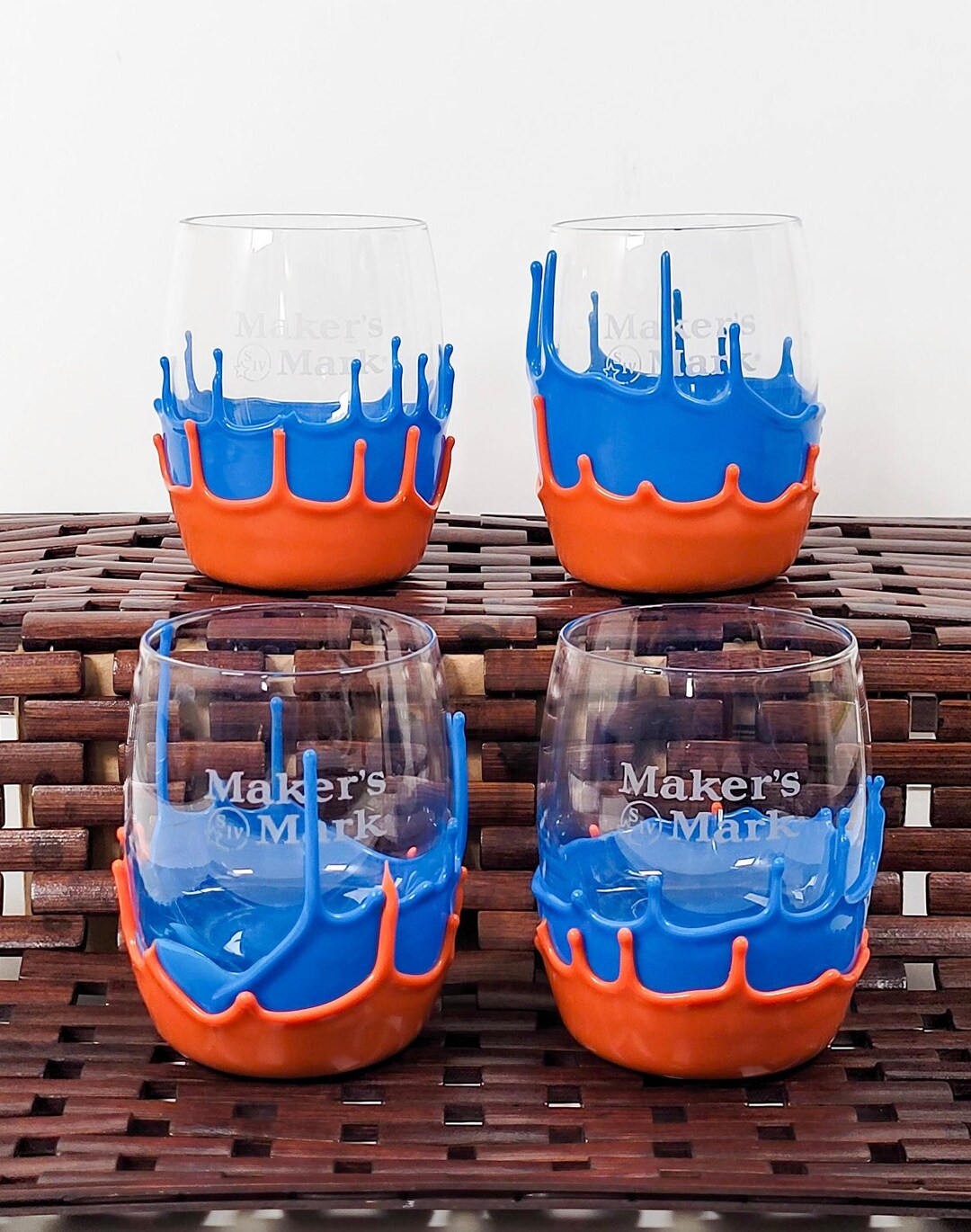 Tasting Makers Mark Blue & Orange Dipped Whiskey Glass | Whiskey Lover ...