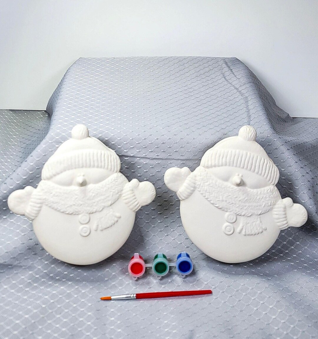 Snowman Ornament DIY Paint Kit Fort Kids | Paint Your Own Snowman - Etsy
