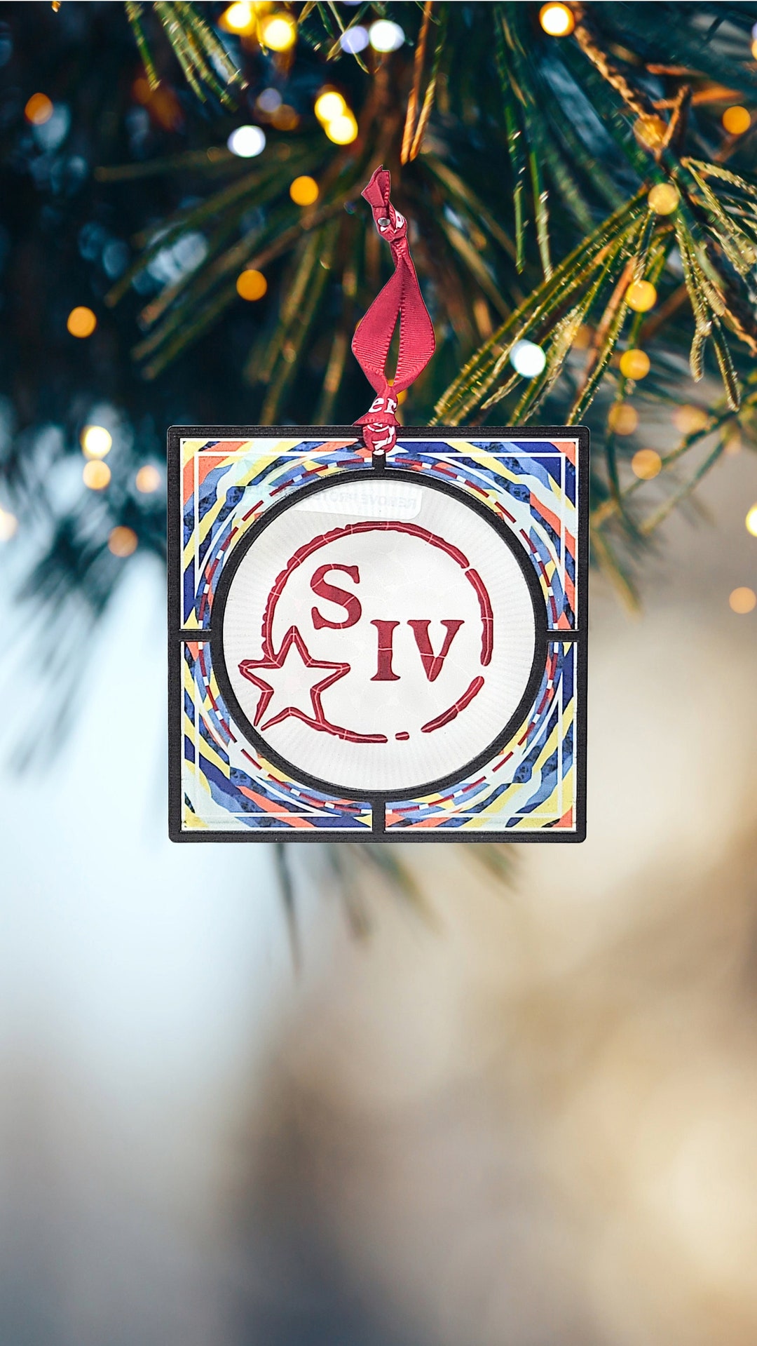 Stained Glass Ornament by Makers Mark | Bourbon Gift Ideas - Etsy
