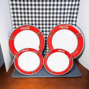 Retro Coca-cola Dinner Plates and Soup Bowl Set 90s Throwback Plates - Etsy