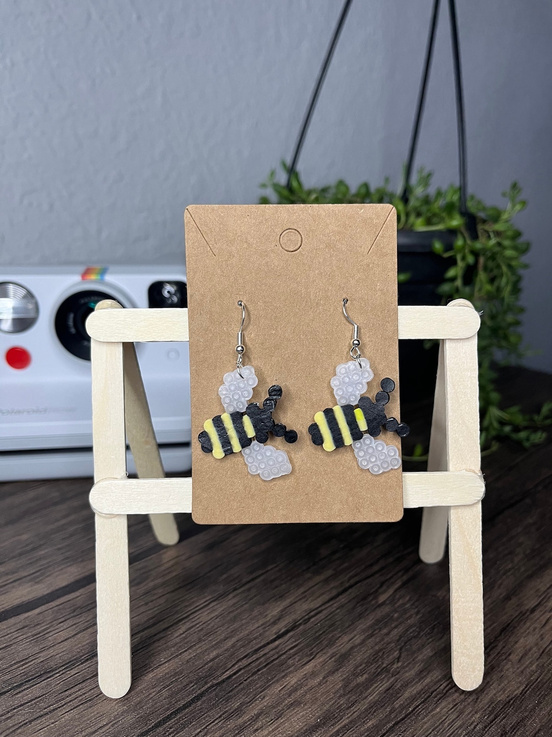 Fuse Bead Bee Earrings - Etsy