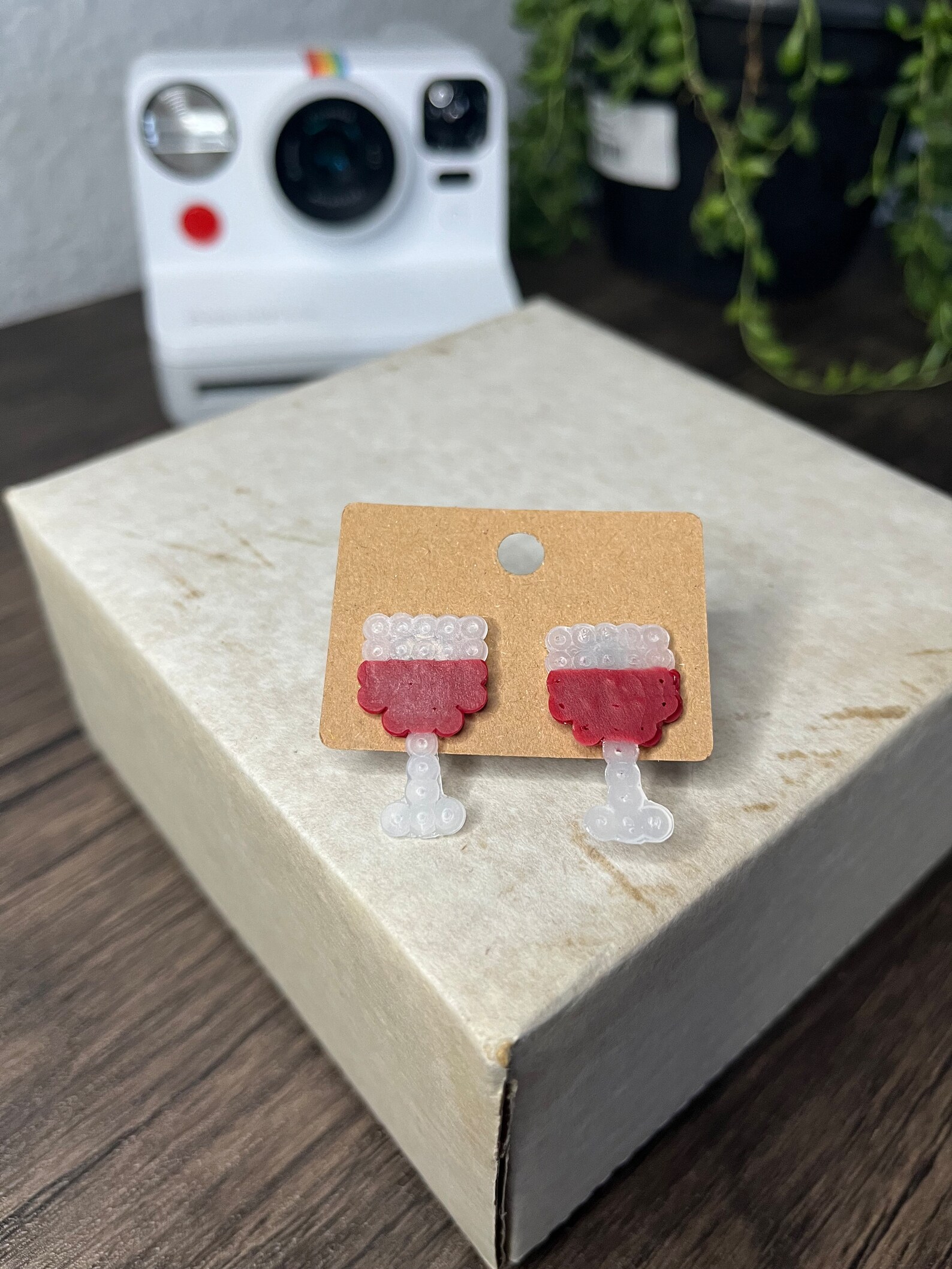 Fuse Bead Wine Glass Earrings - Etsy