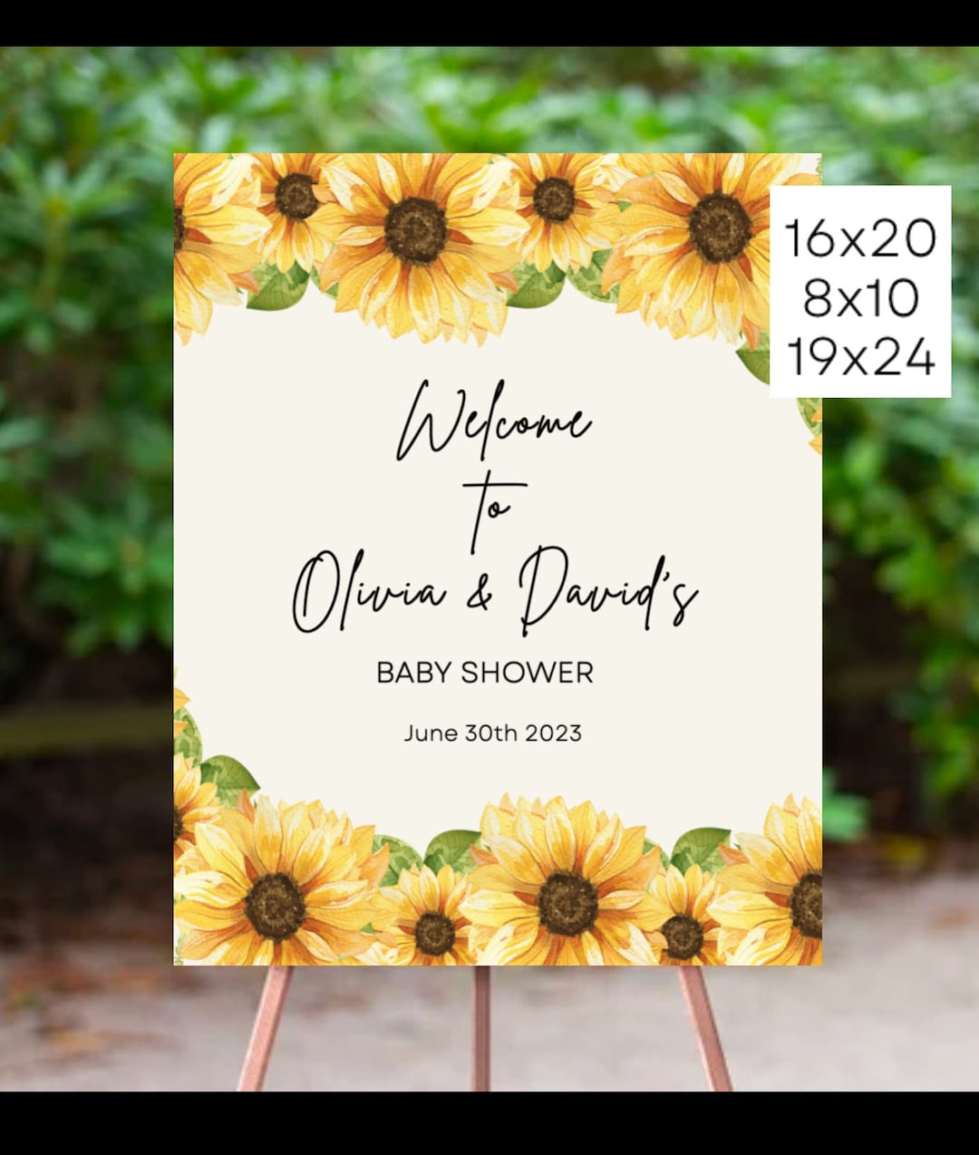 Editable Sunflower Baby Shower Theme Welcome Sign - Etsy