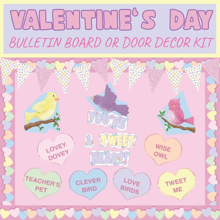 Valentine's Day, Bulletin Board, Kit, Candy Hearts, Conversation Hearts ...