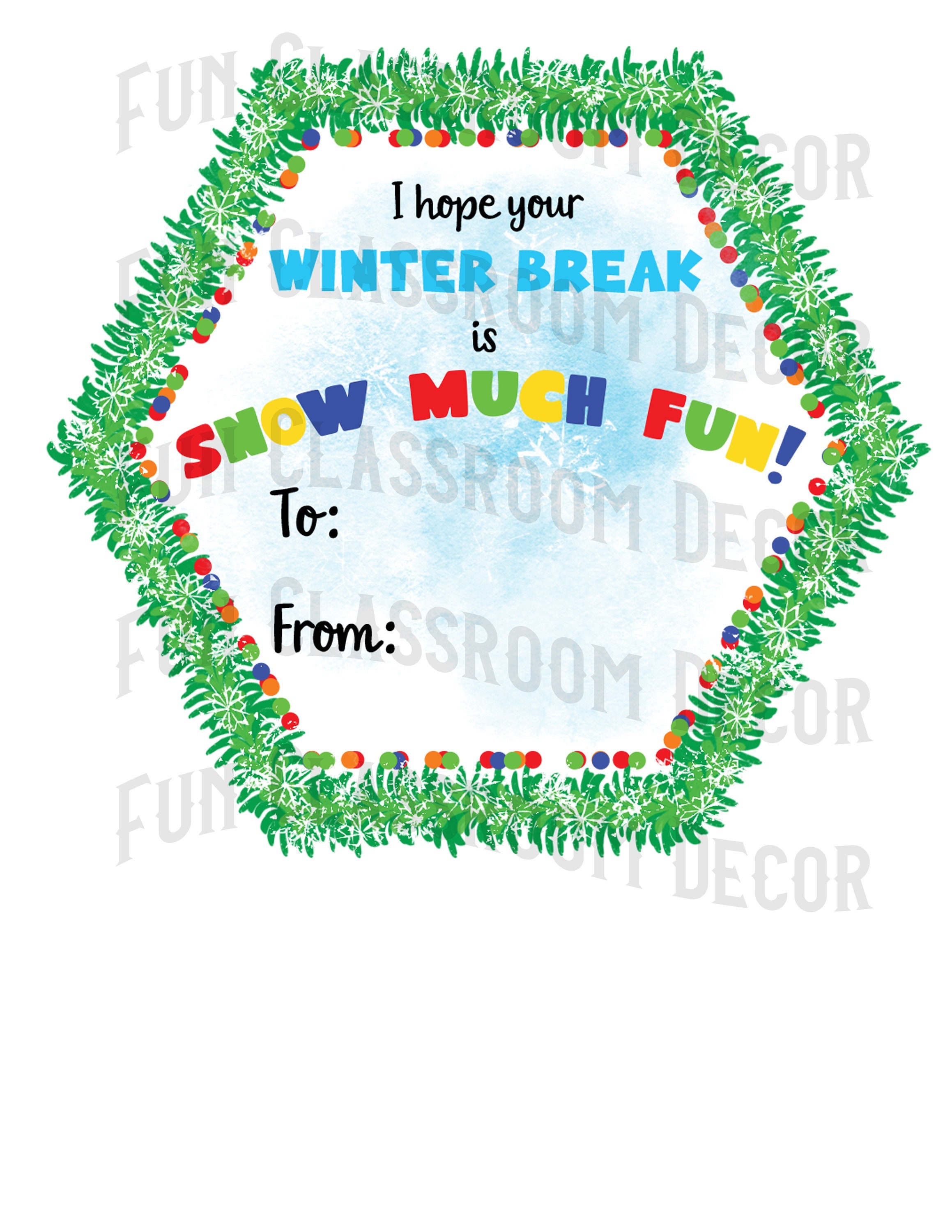 Student Gift Tags, Teacher Gift Tags, Christmas, Classroom, Winter ...