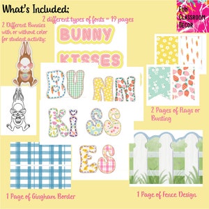 April Bulletin Board Door Decor Student Activity Easter Bunny Spring - Etsy
