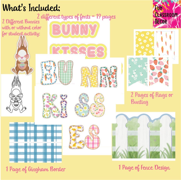 April Bulletin Board Door Decor Student Activity Easter Bunny Spring - Etsy