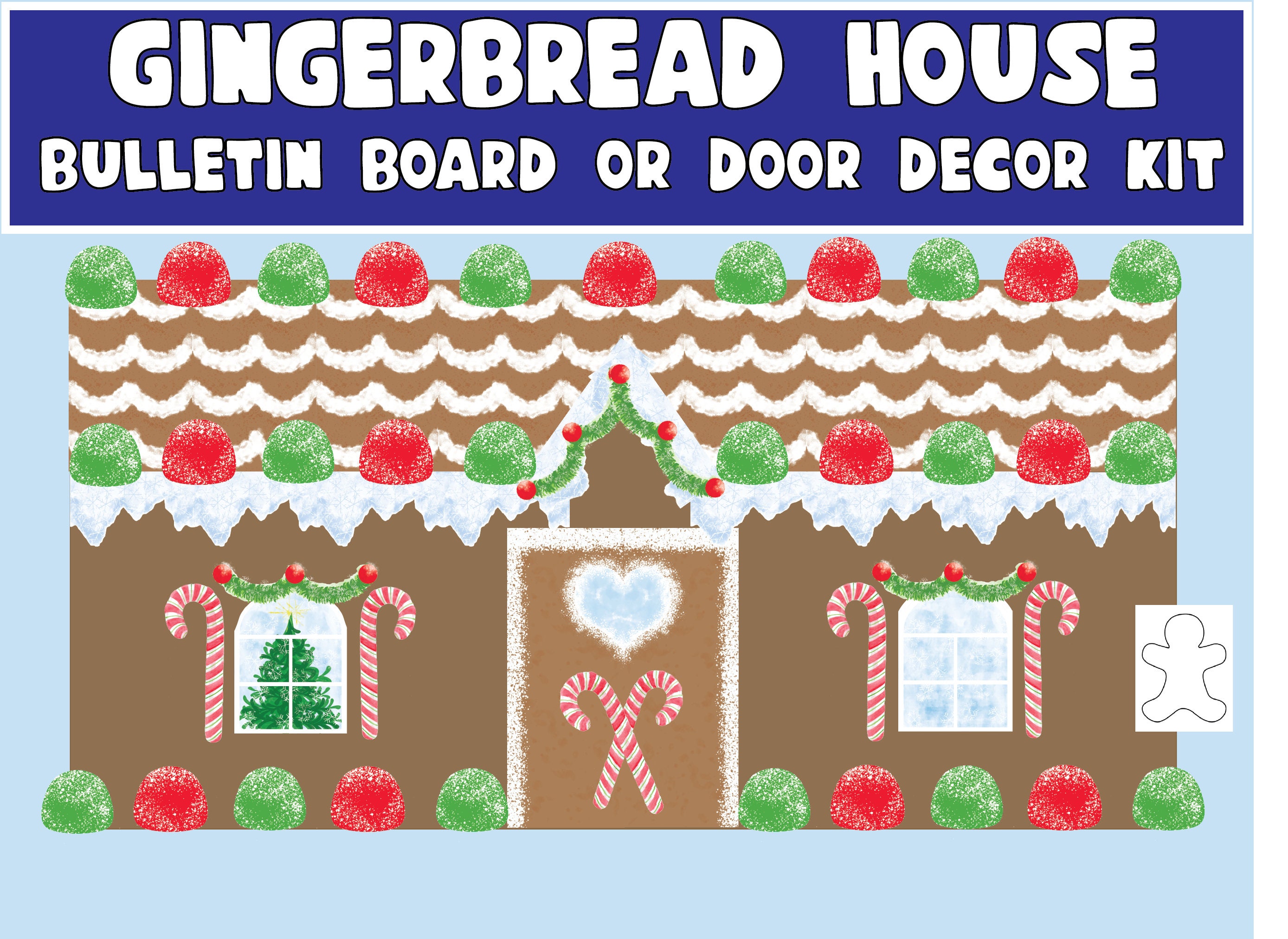 Christmas Bulletin Board, Gingerbread House, Digital Download, Print ...