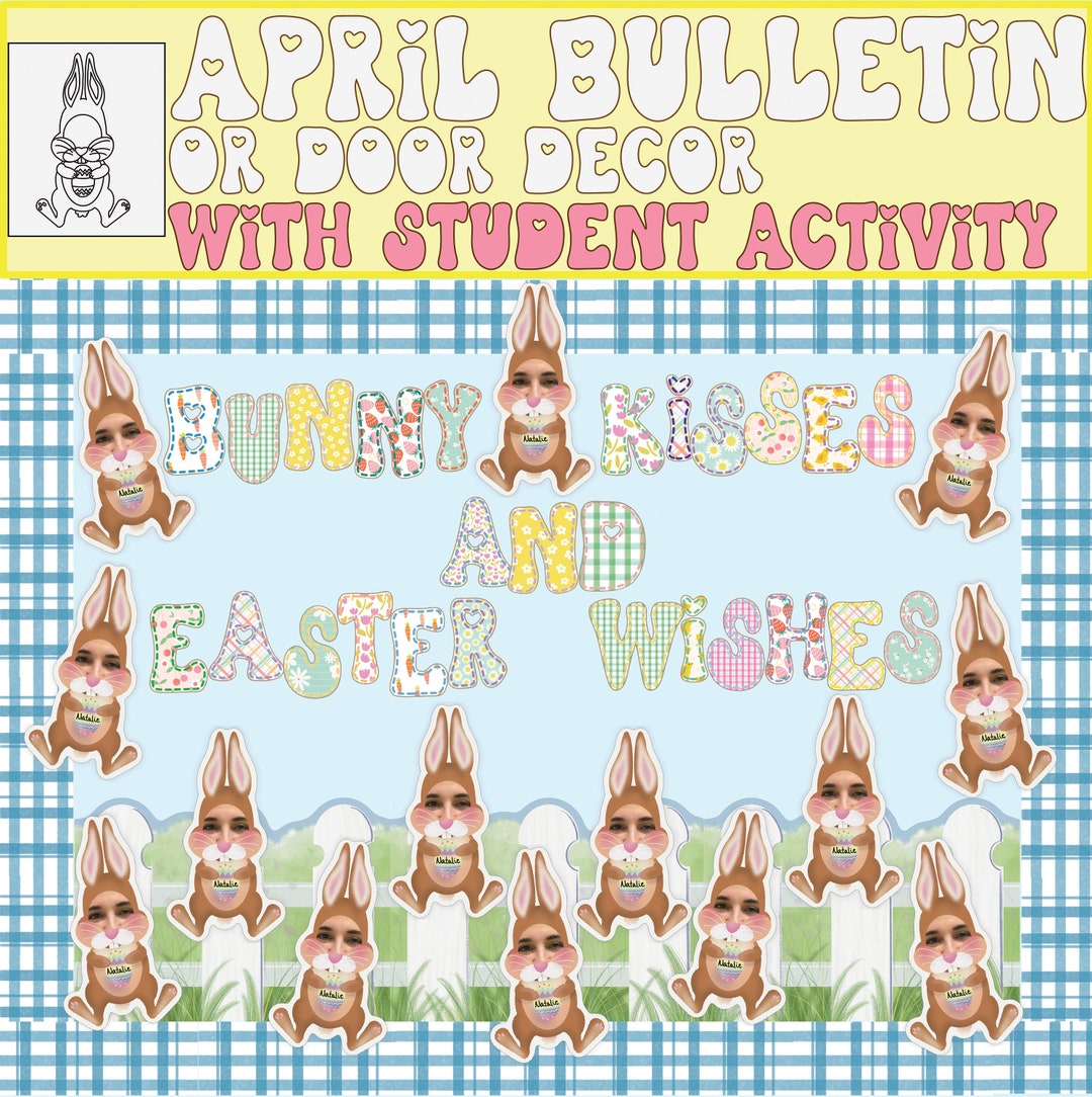 April Bulletin Board Door Decor Student Activity Easter Bunny Spring - Etsy