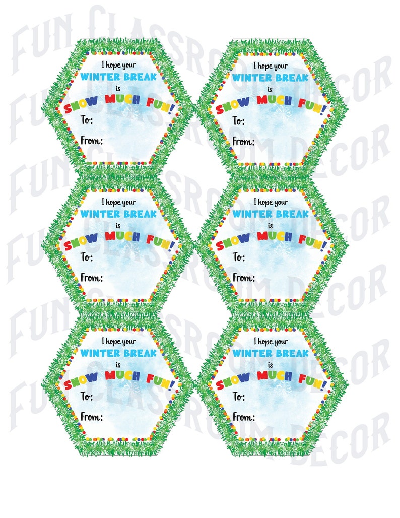 Student Gift Tags, Teacher Gift Tags, Christmas, Classroom, Winter ...