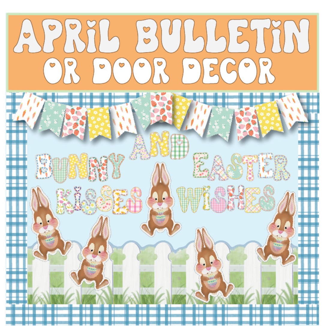 April Easter Bunny Bulletin Board or Door Decor Classroom - Etsy