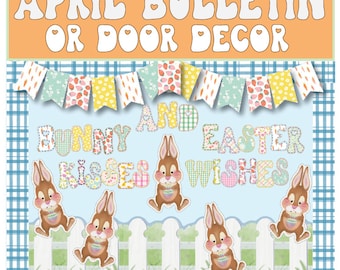 April Bulletin Board Door Decor Student Activity Easter Bunny Spring - Etsy