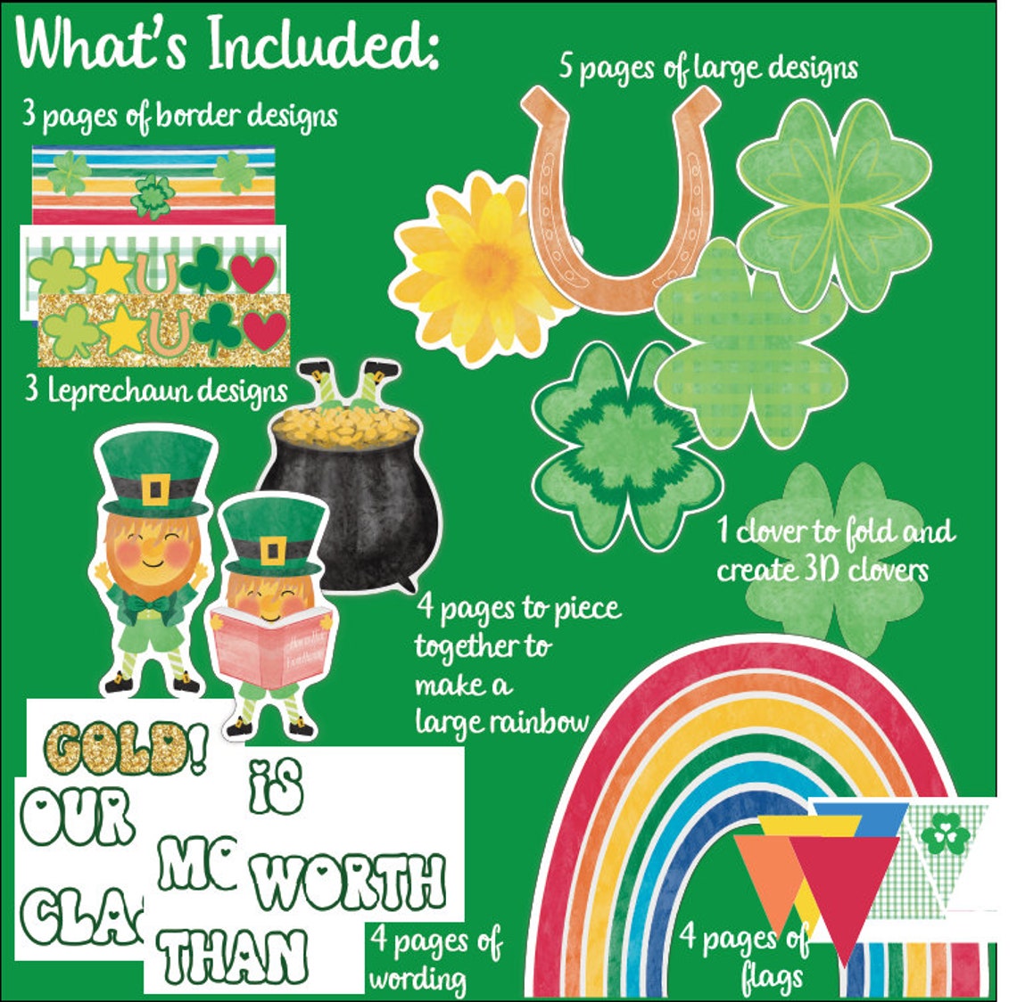 March Spring St. Patrick's Day Bulletin Board Classroom Decorations - Etsy