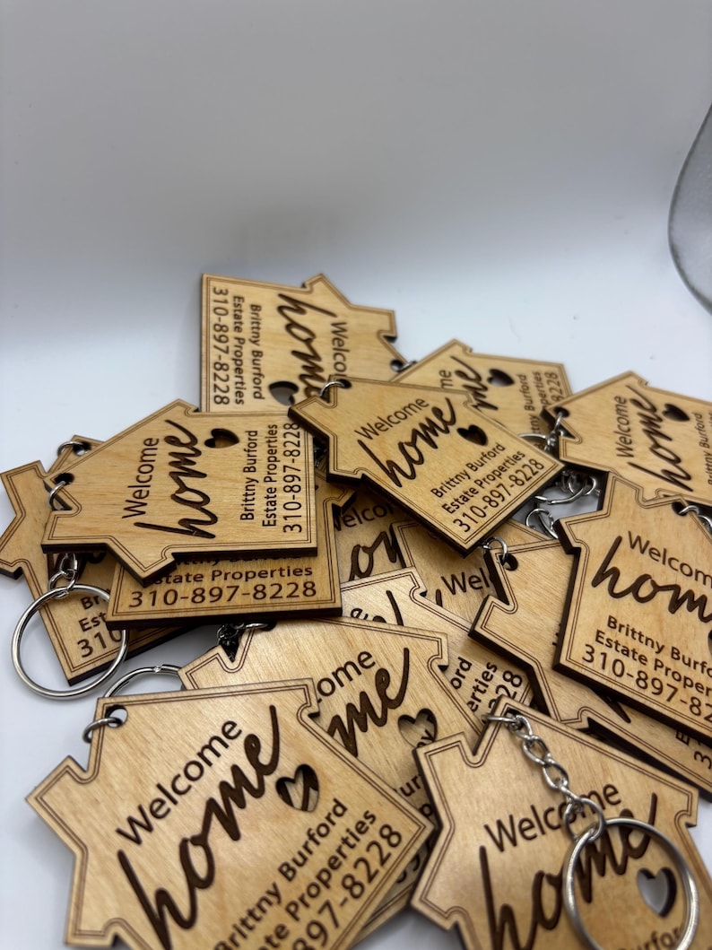 Personalized Realtor Closing Gift Key Chains - Custom Home Keychains ...