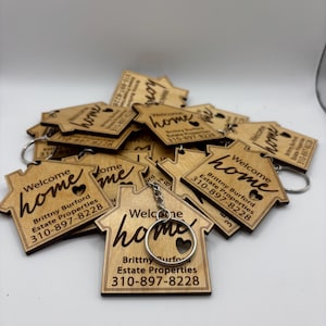 Personalized Realtor Closing Gift Key Chains - Custom Home Keychains ...