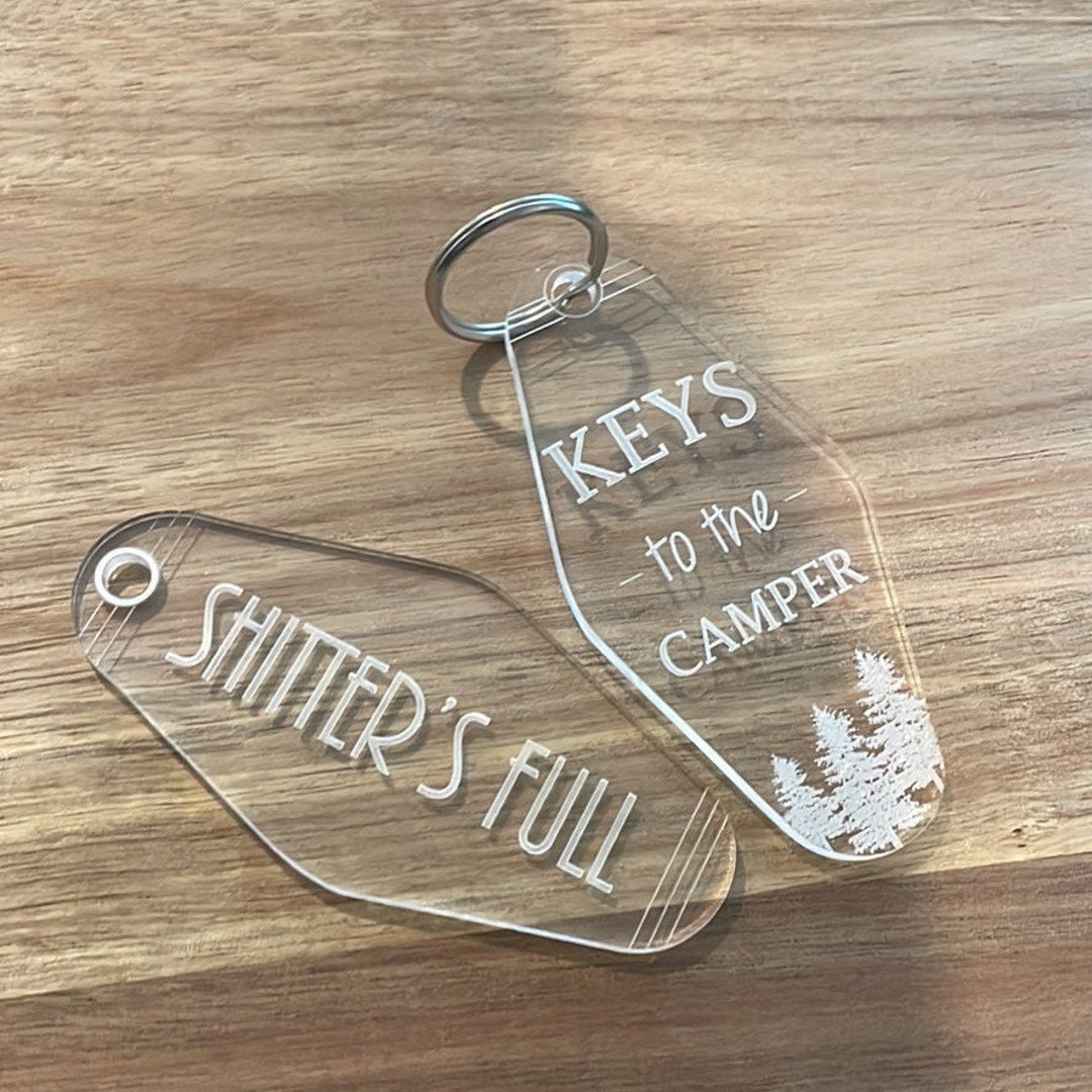 Engraved Acrylic Camping Keychain | Custom Camping Keychain | Laser ...