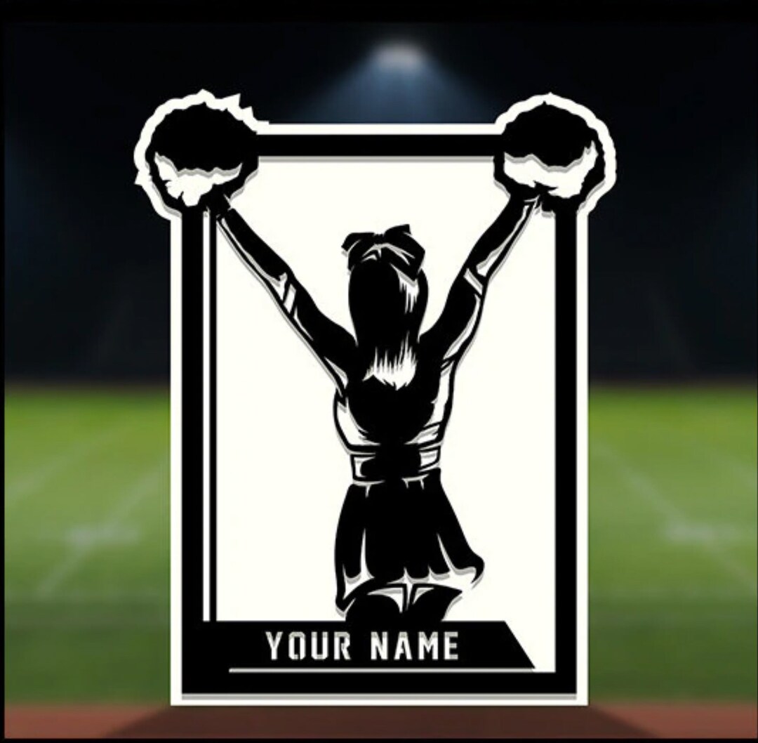 Custom Cheerleader Player Sign, Personalized Name Cheer Sign for High ...