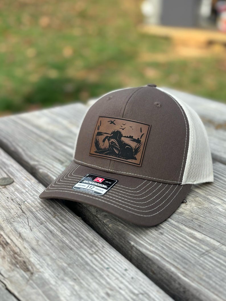 Richardson 112 Leatherette Patch Hat – Duck Hunting Lab With Duck ...