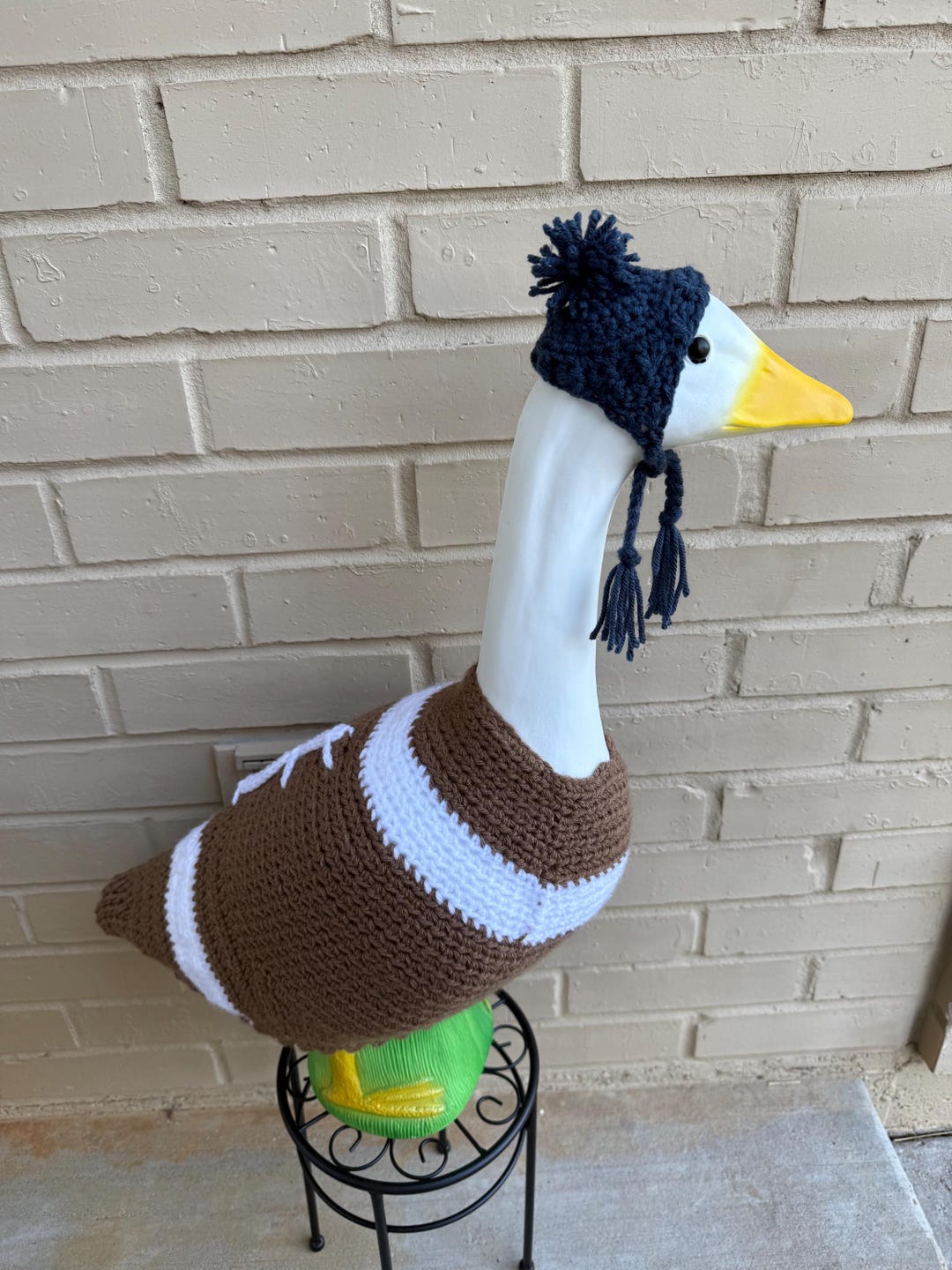 Silly Porch Goose Football Outfit - Goose Statue Gane Day Gear - Beanie ...