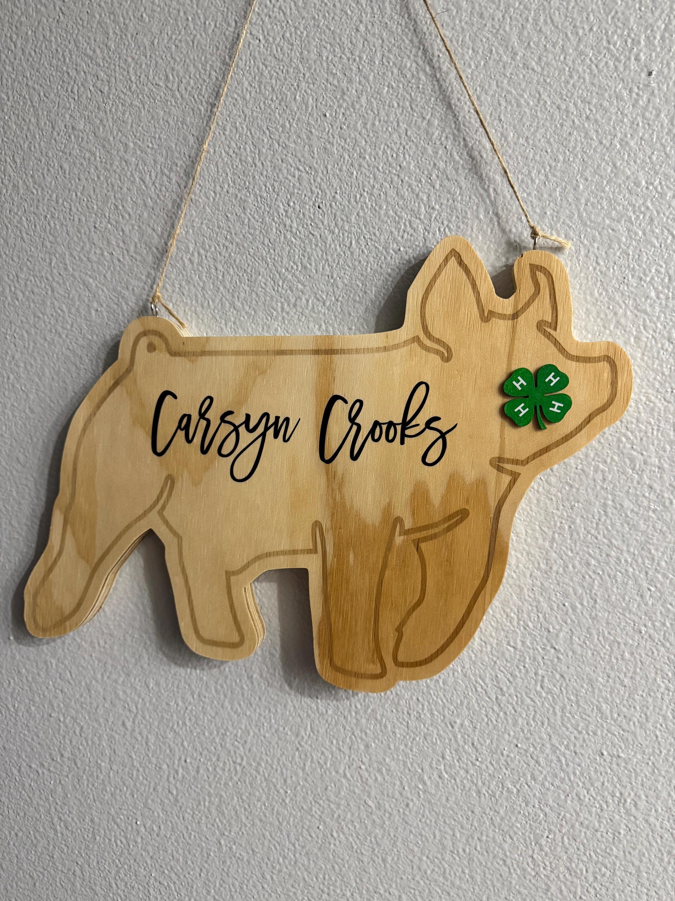 Pig Stall Sign - Stall Sign for Pigs - Nameplate - Buyer Gift - Custom ...