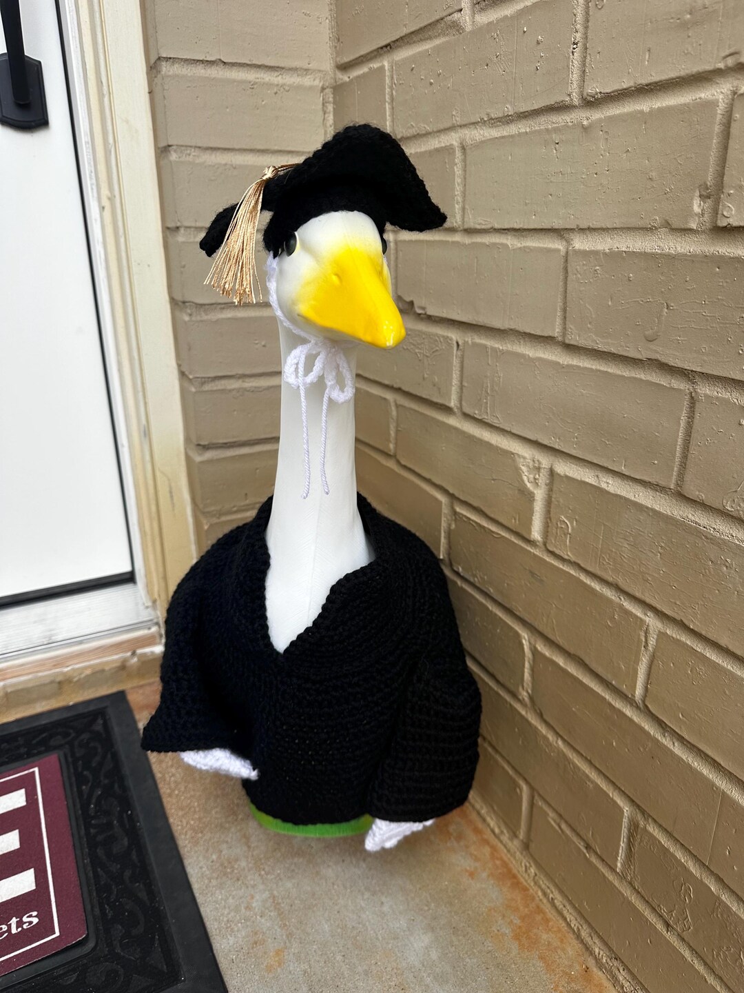 Silly Porch Goose Graduation Day Outfit - Goose Statue Cap and Gown ...