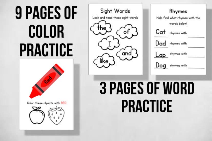 KIDS LEARNING PRINTABLES - Kids Learning Pages - Kids Learning Activity ...
