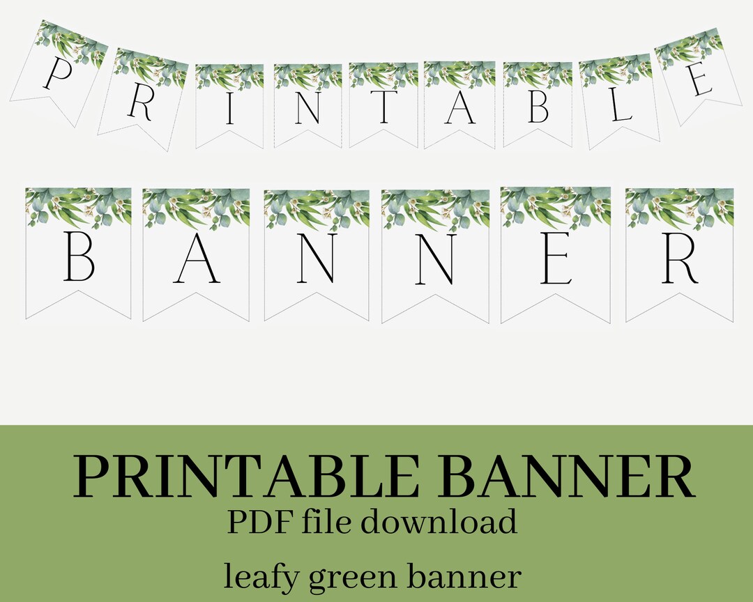 PRINTABLE BANNER SIGN - Printable Banner Letters and Numbers - Simple ...