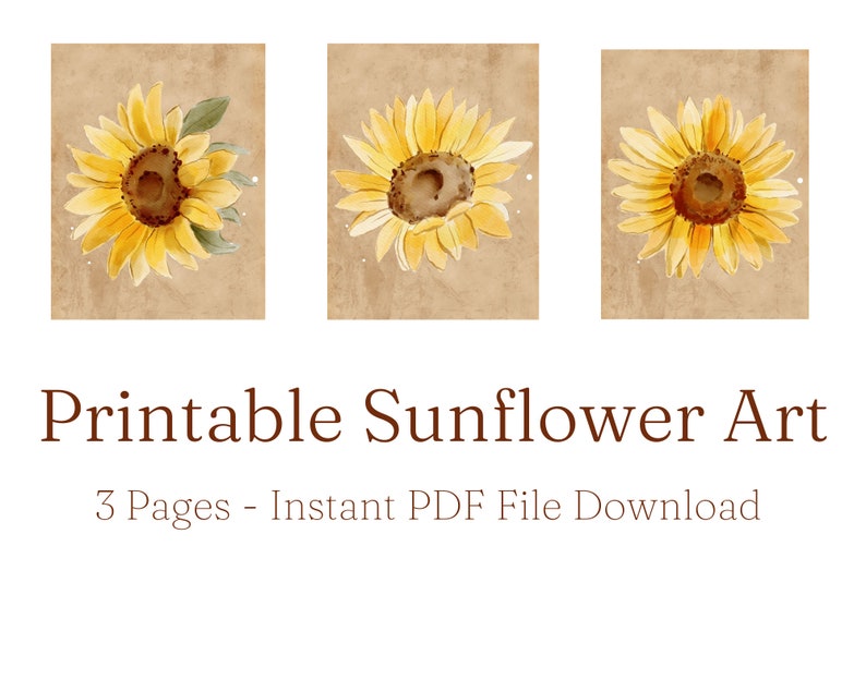 PRINTABLE WALL ART Sunflower - Sunflower Wall Art - Sunflower Wall ...