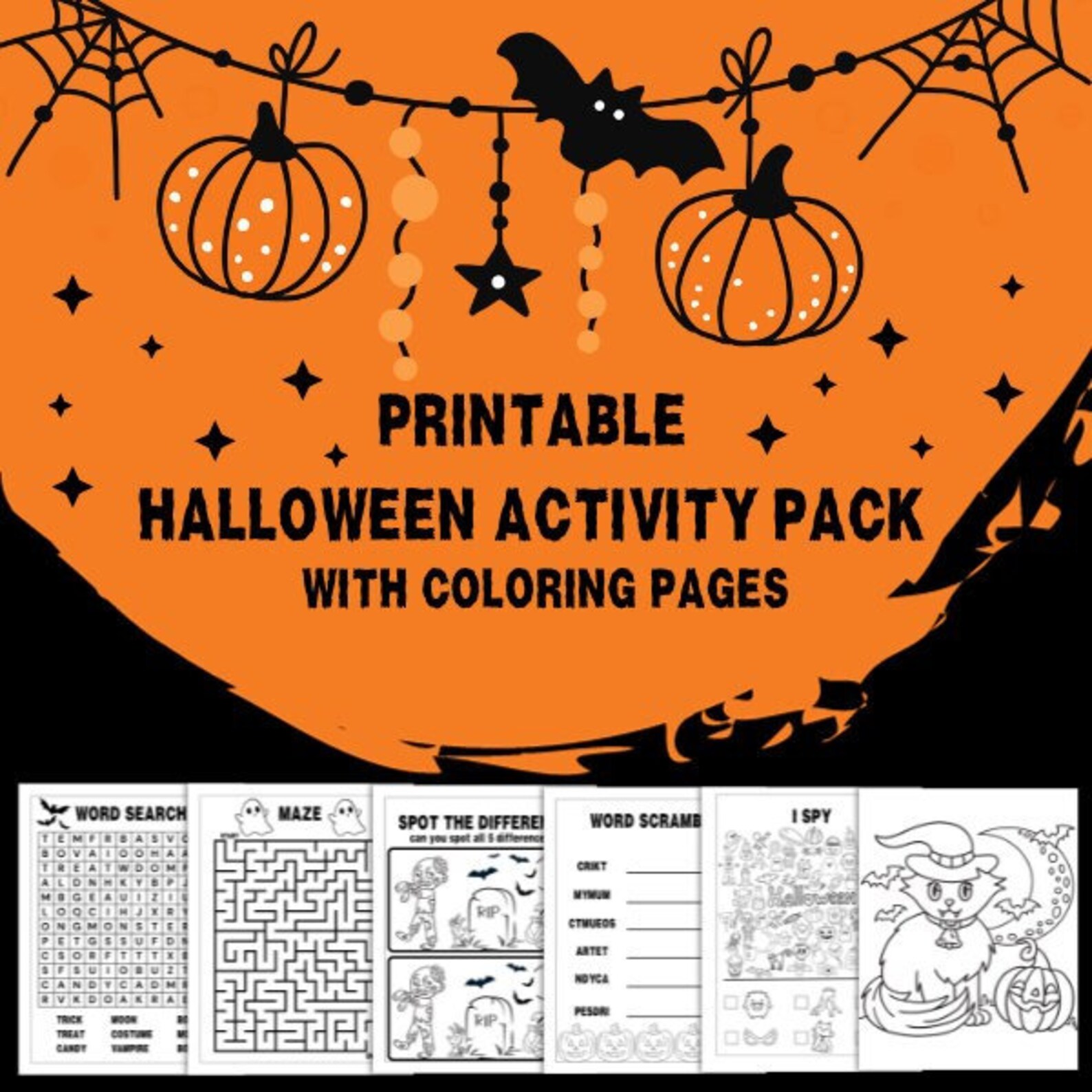 PRINTABLE HALLOWEEN ACTIVITIES - Printable Halloween Activity Pack for ...