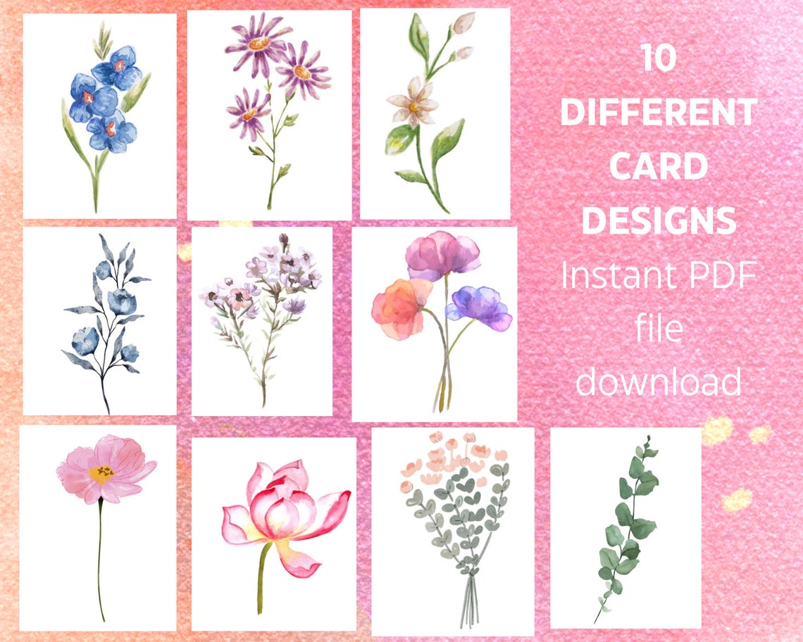 PRINTABLE CARDS -printable Flower Cards - Printable Cards With Flowers ...