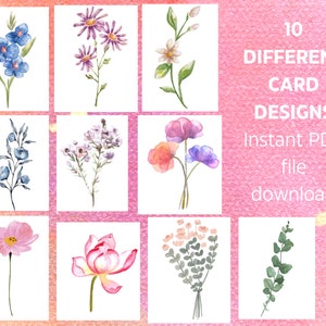 PRINTABLE CARDS -printable Flower Cards - Printable Cards With Flowers ...